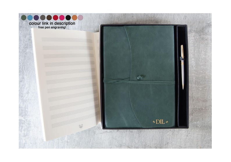 Capri A4 MUSIC Manuscript Gift Set Personalised Handmade Italian ...