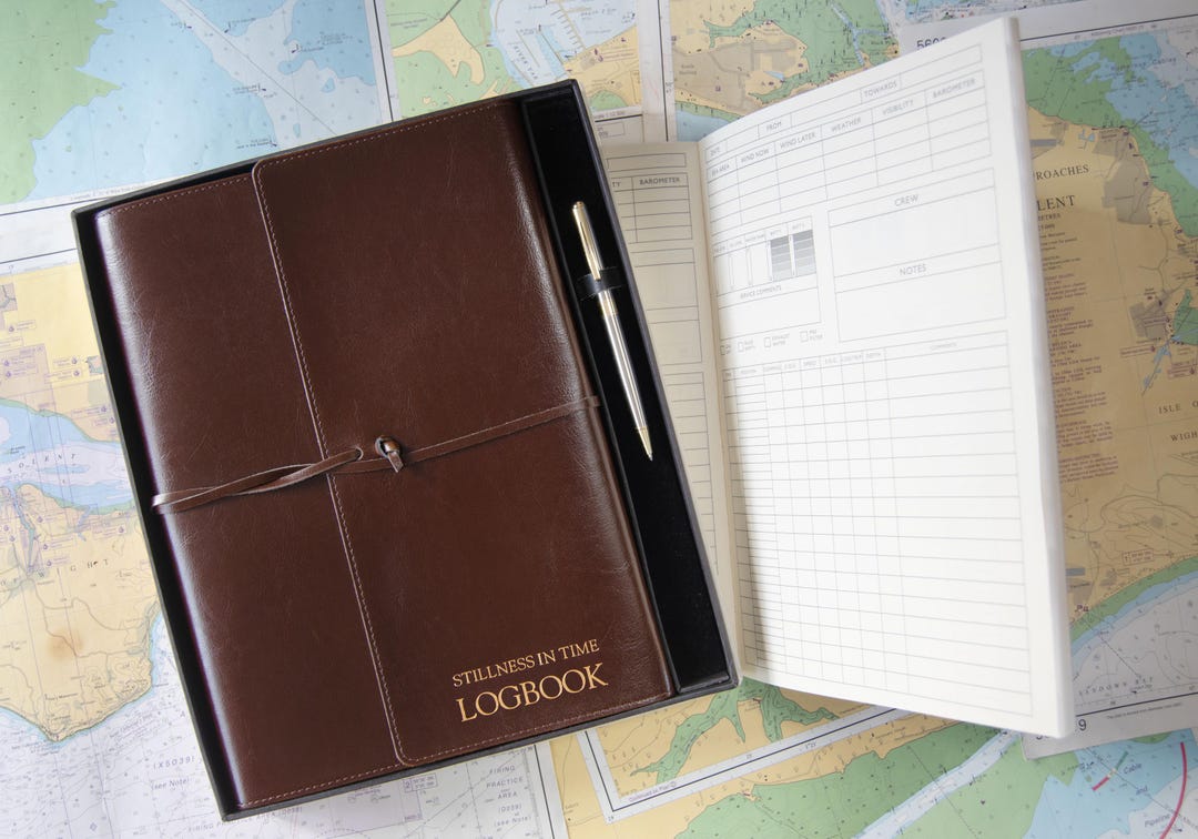 Tuscan A4 Italian Leather Yacht Log Book, Refillable Sailing Journal ...