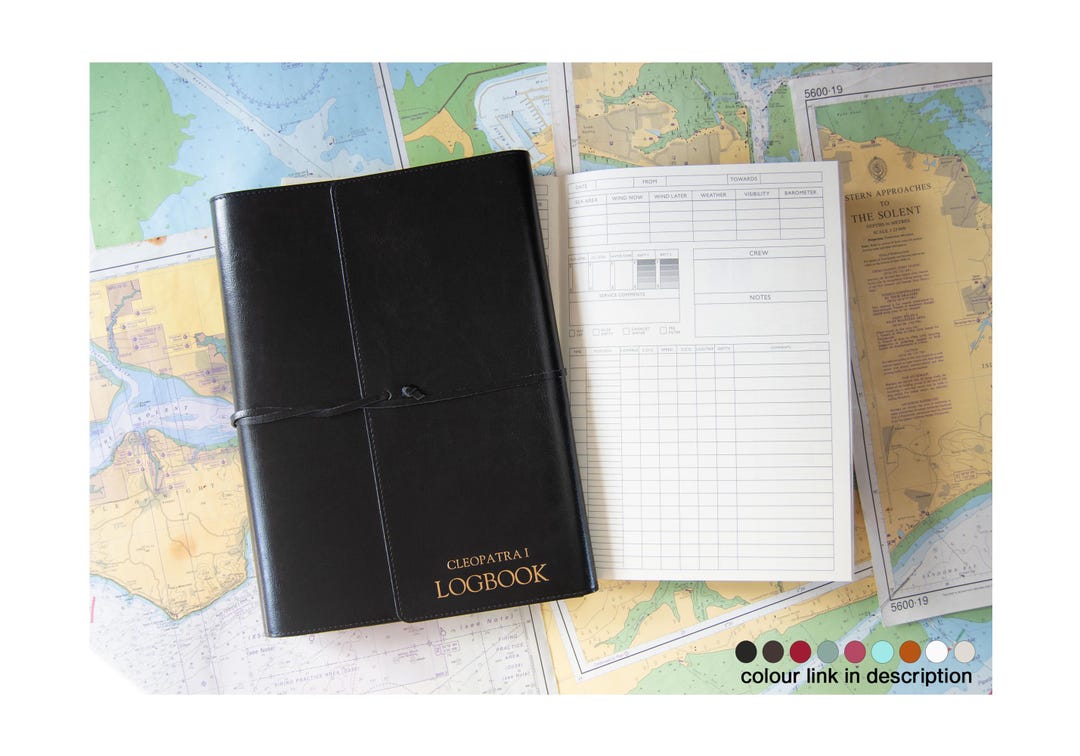 Tuscan A4 Yacht Log Book Personalised Handmade Italian Recycled Leather ...