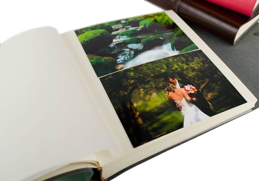 Puro Handmade Italian Leather Photo Album: Black Top-grain Leather ...