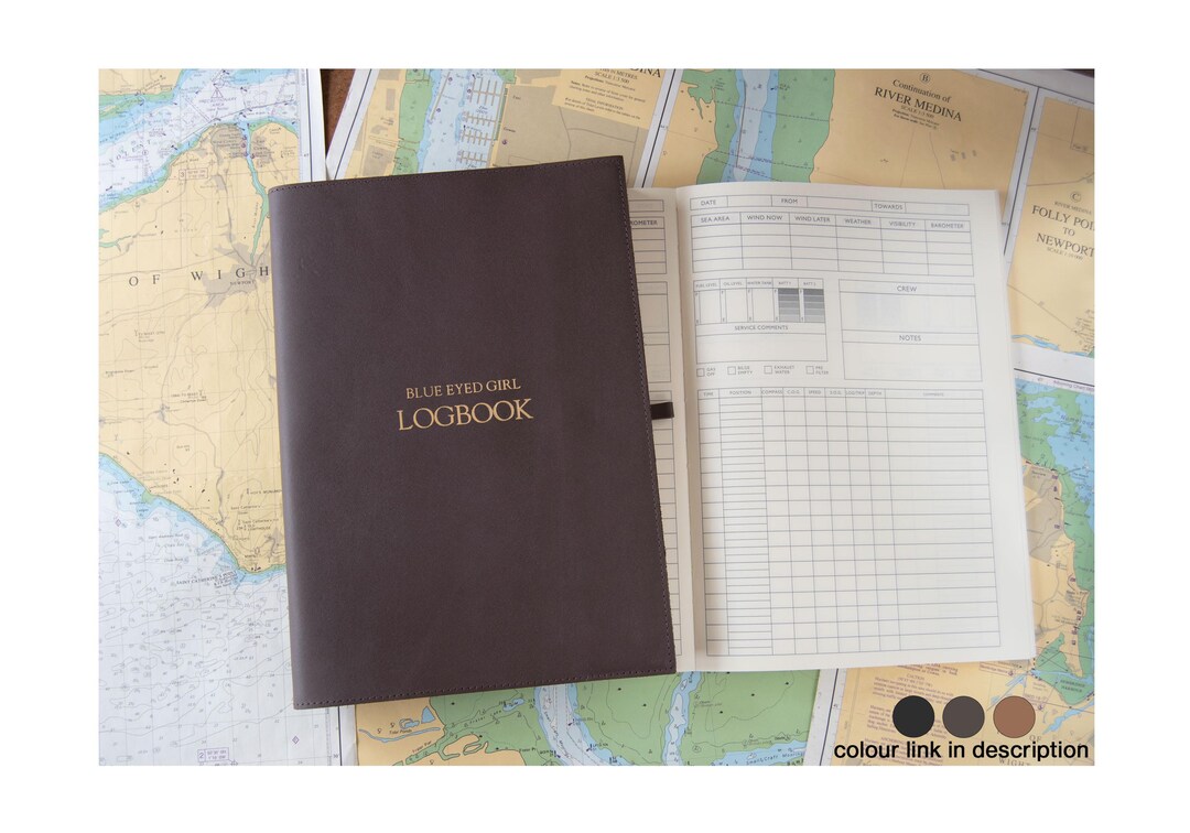 Indiana A4 Yacht Log Book Refillable Journal Handmade Leather Chocolate ...