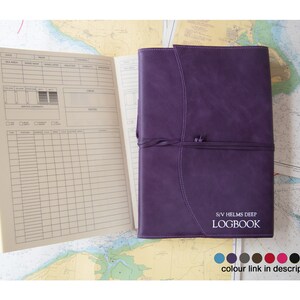 Cuaderno de bitácora de yate Capri A4, rellenable, hecho a mano en piel ...