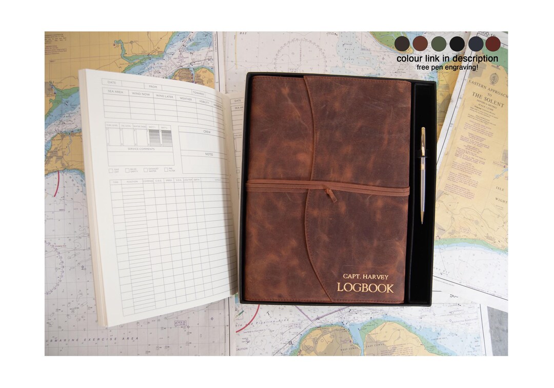 Amalfi A4 Yacht Log Book Gift Set Personalised Handmade Italian ...
