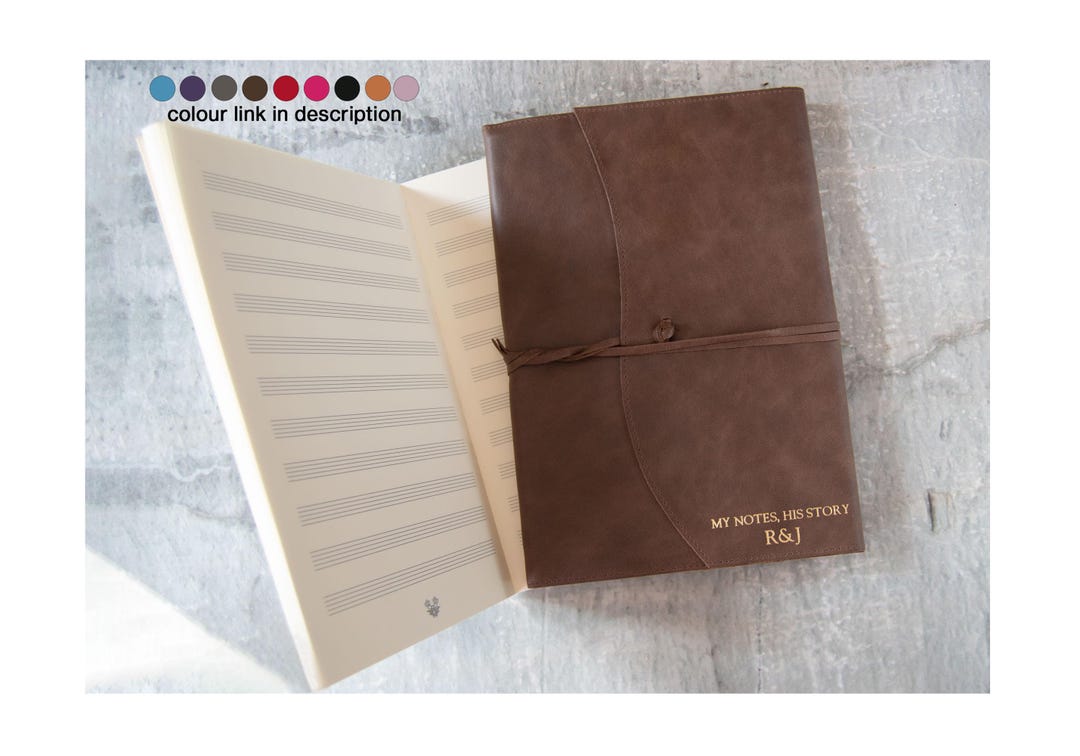 Capri A4 MUSIC Manuscript Refillable Journal Handmade Italian Leather ...