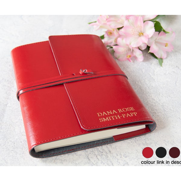 Red Leather Journal - Etsy