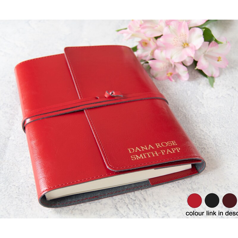 Red Leather Journal - Etsy