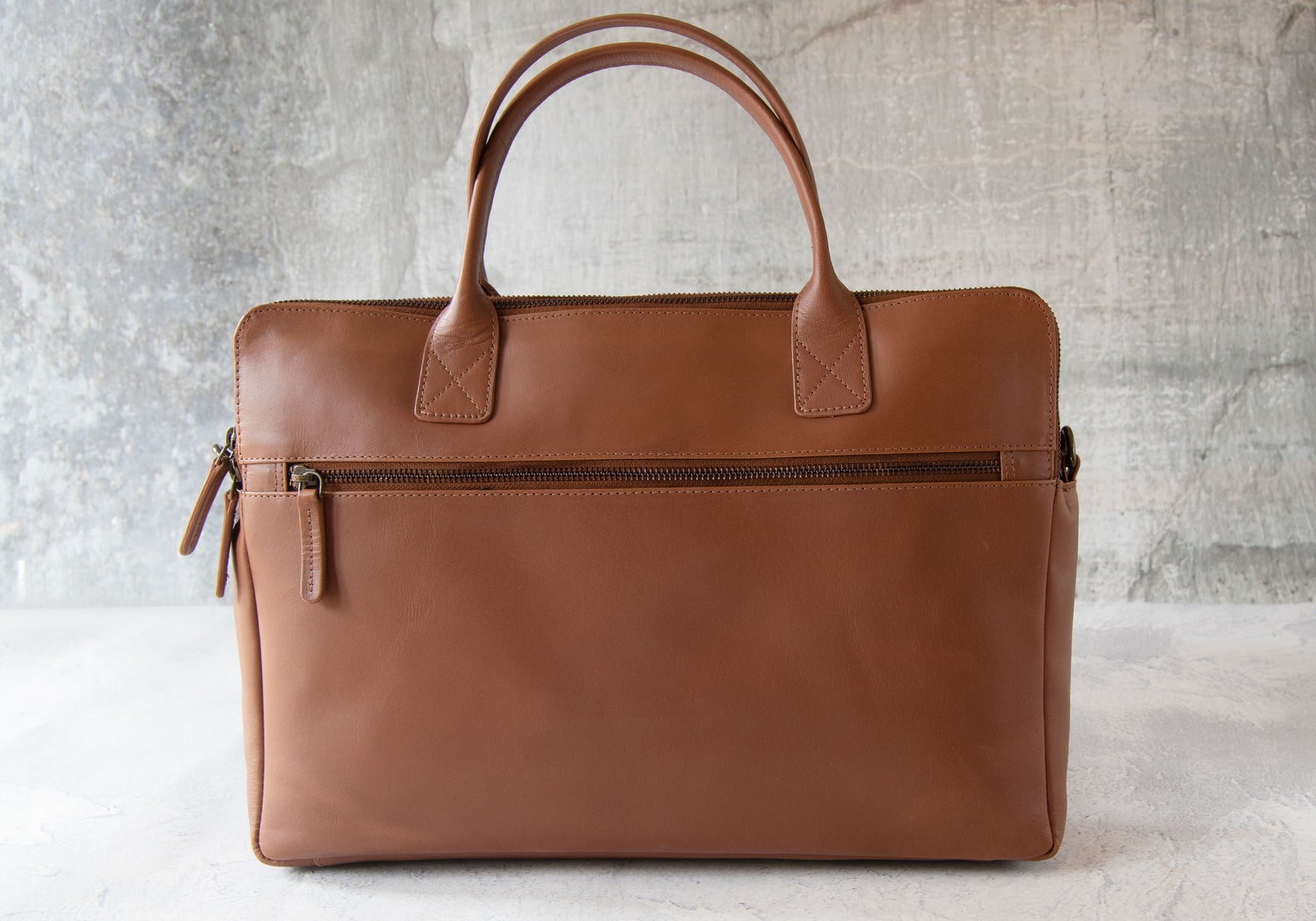 Wayfarer Handmade Leather Briefcase Large Copper 27cm X 39cm - Etsy