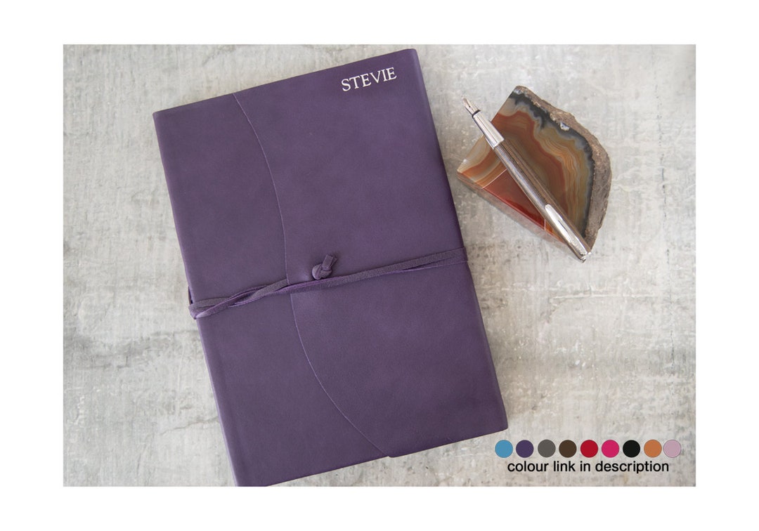 Capri A4 Handmade Italian Leather Journal: Aubergine Notebook ...