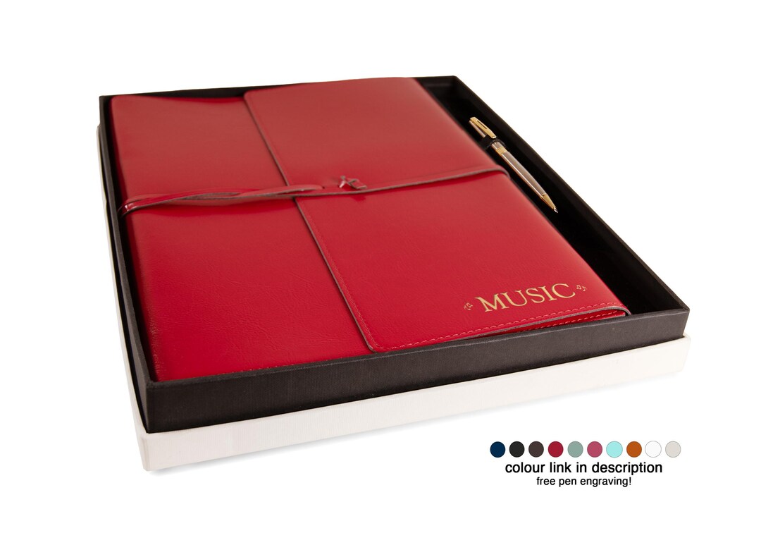 Tuscan A4 MUSIC Manuscript Handmade Italian Refillable Journal Gift Set ...