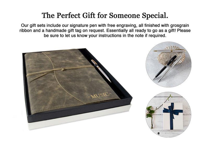 Amalfi A4 MUSIC Manuscript Gift Set Personalised Handmade Italian ...