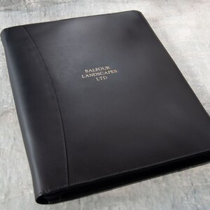Envoy Handmade Leather Padfolio A5 Black, Portfolio Folder Organizer ...