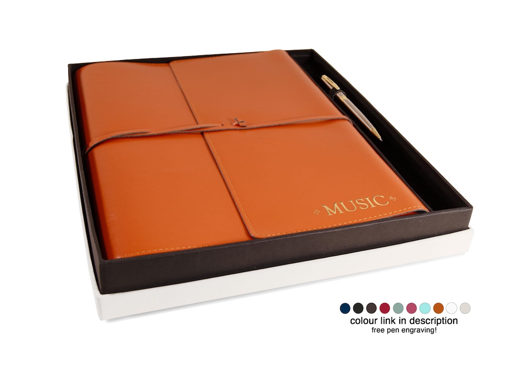 Tuscan A4 MUSIC Manuscript Gift Set Personalised Handmade Italian ...