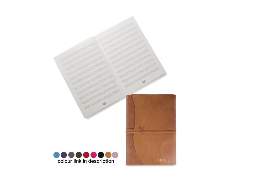 Capri A4 MUSIC Manuscript Handmade Italian Leather Refillable Journal ...