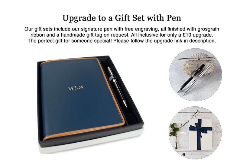 Cortona A5 Personalised Handmade Italian Leather Journal Navy (21x15cm ...