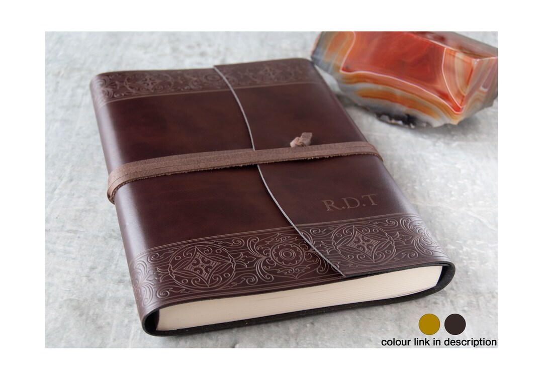 Maya A5 Personalised Handmade Italian Recycled Leather Journal Rustic ...