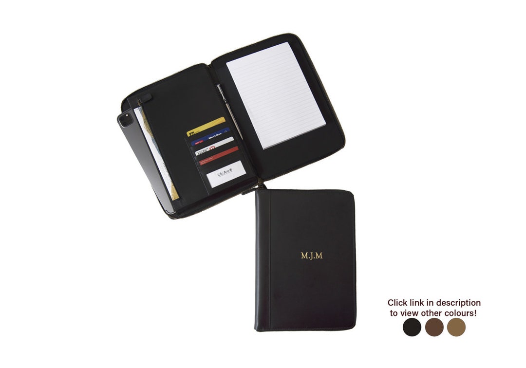 Envoy Handmade Leather Padfolio A5 Black Portfolio Folder - Etsy UK