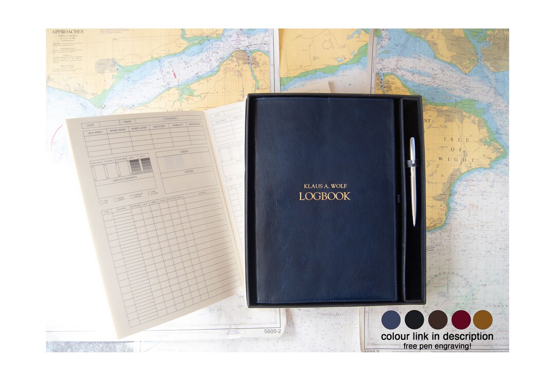 Cuaderno de bitácora de yate Nabucco, tamaño A4, rellenable, de piel ...