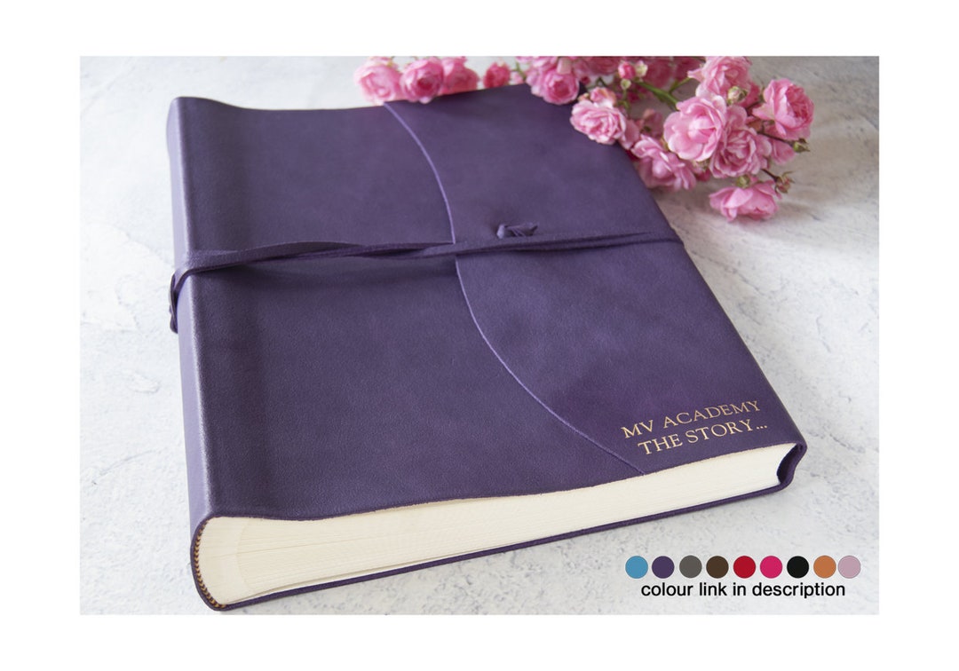 Capri Handmade Italian Leather Photo Album: Large Aubergine, Includes ...