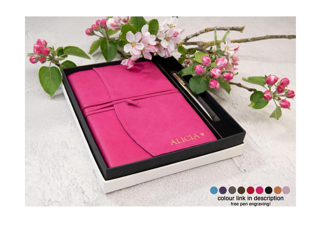 Capri A5 Refillable Journal Gift Set Personalised Handmade Italian ...