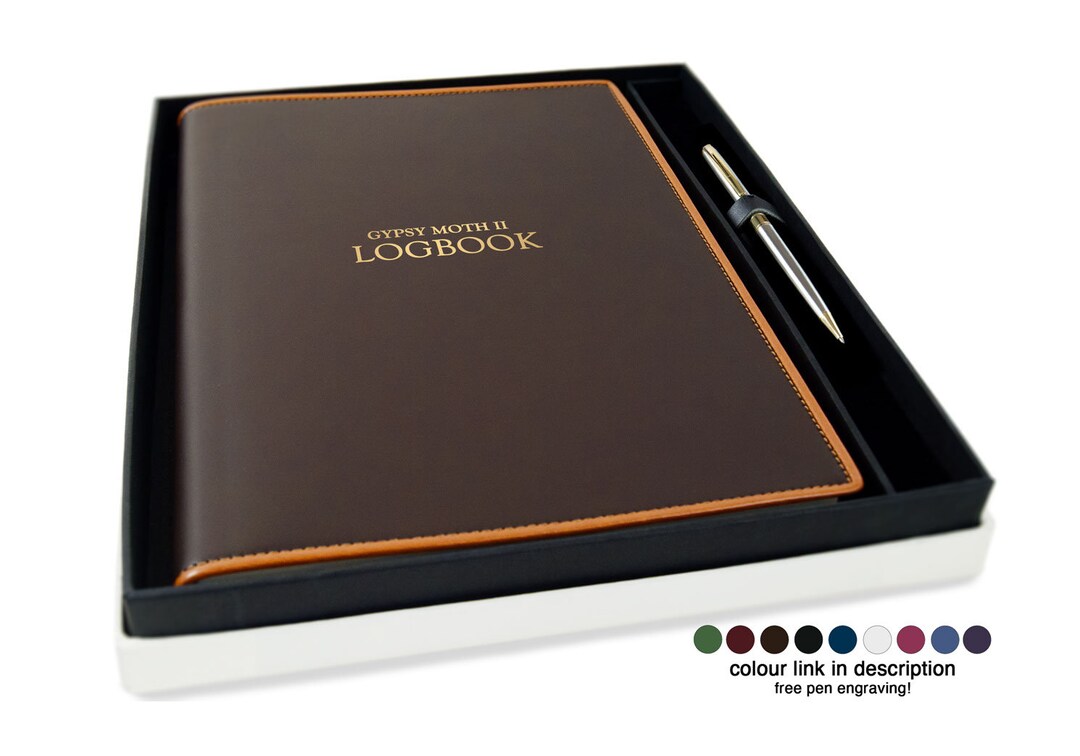 Cortona A4 Yacht Log Book Gift Set Personalised Handmade Italian ...