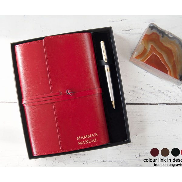 Red Leather Journal - Etsy