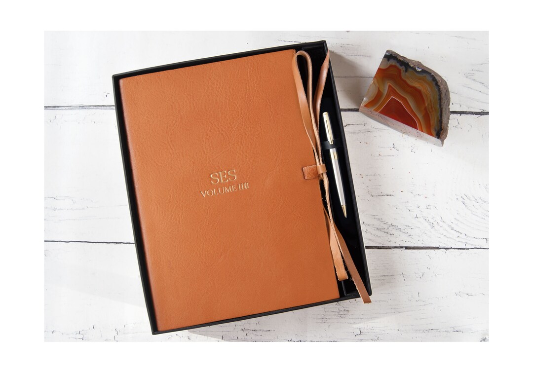 Rustico A4 Journal Gift Set Personalised Handmade Italian Full-grain ...