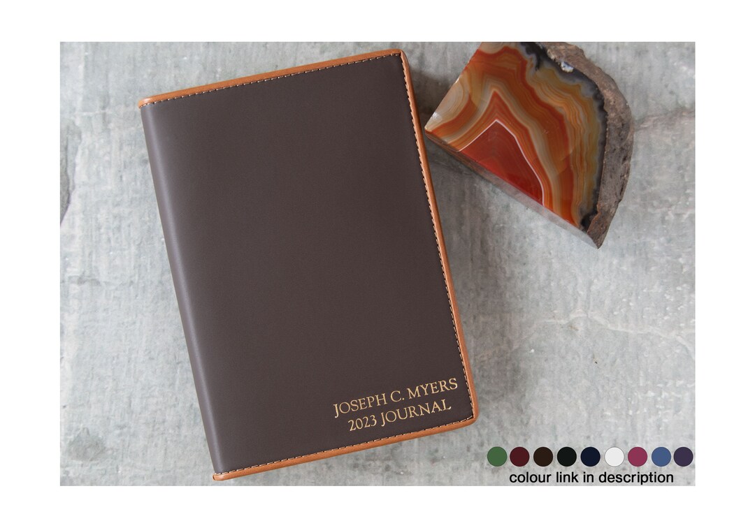 Cortona A5 Personalised Handmade Italian Leather Journal Chocolate ...