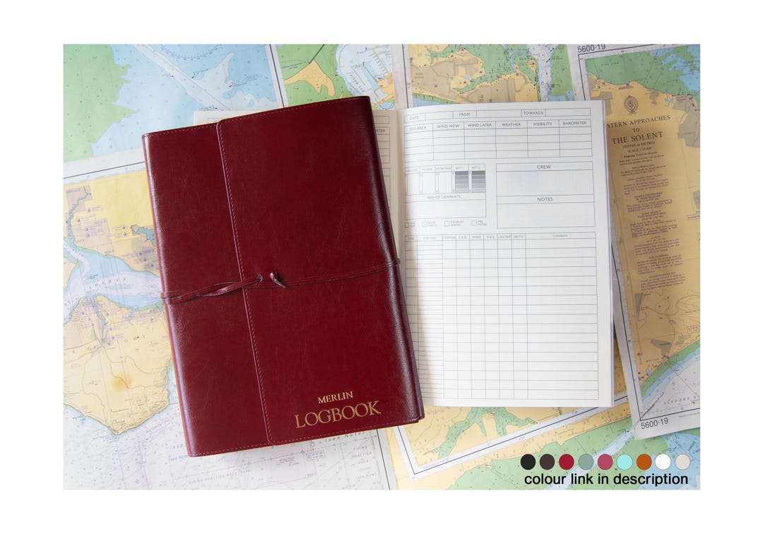 Tuscan A4 Handmade Italian Leather Yacht Log Book, Refillable Sailing ...