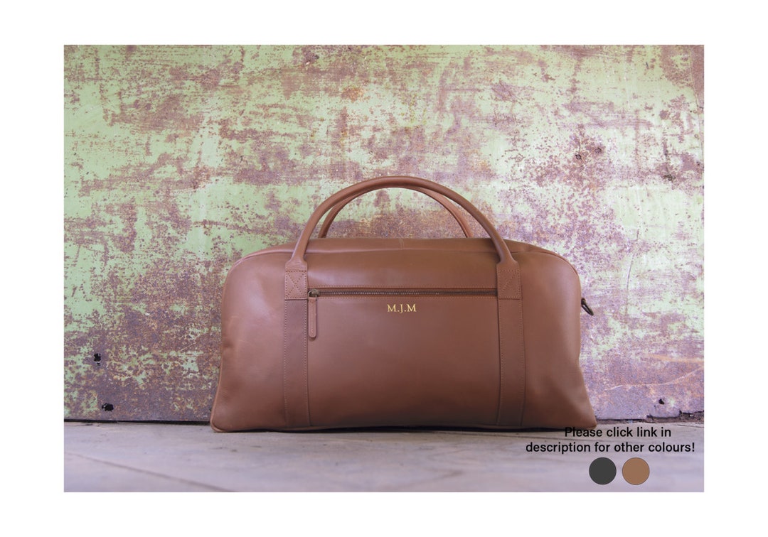 Wayfarer Personalised Handmade Leather Weekender Bag Large Copper ...