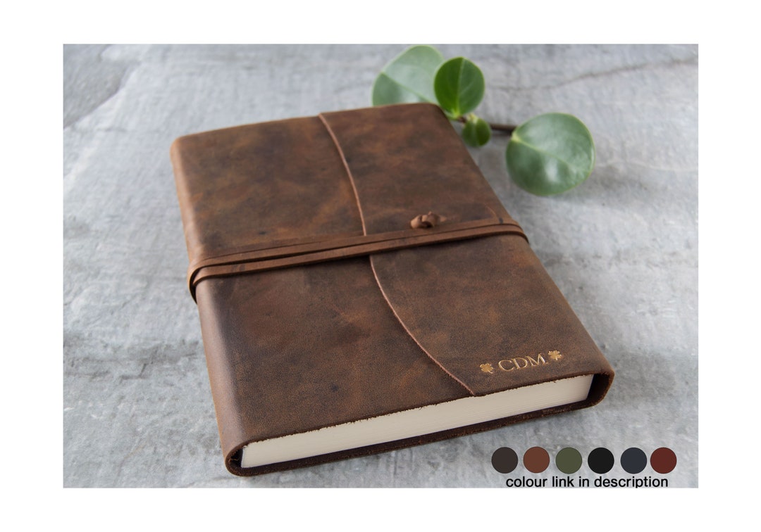 Amalfi A5 Handmade Italian Leather Journal: Rustic Vegetable Tan ...