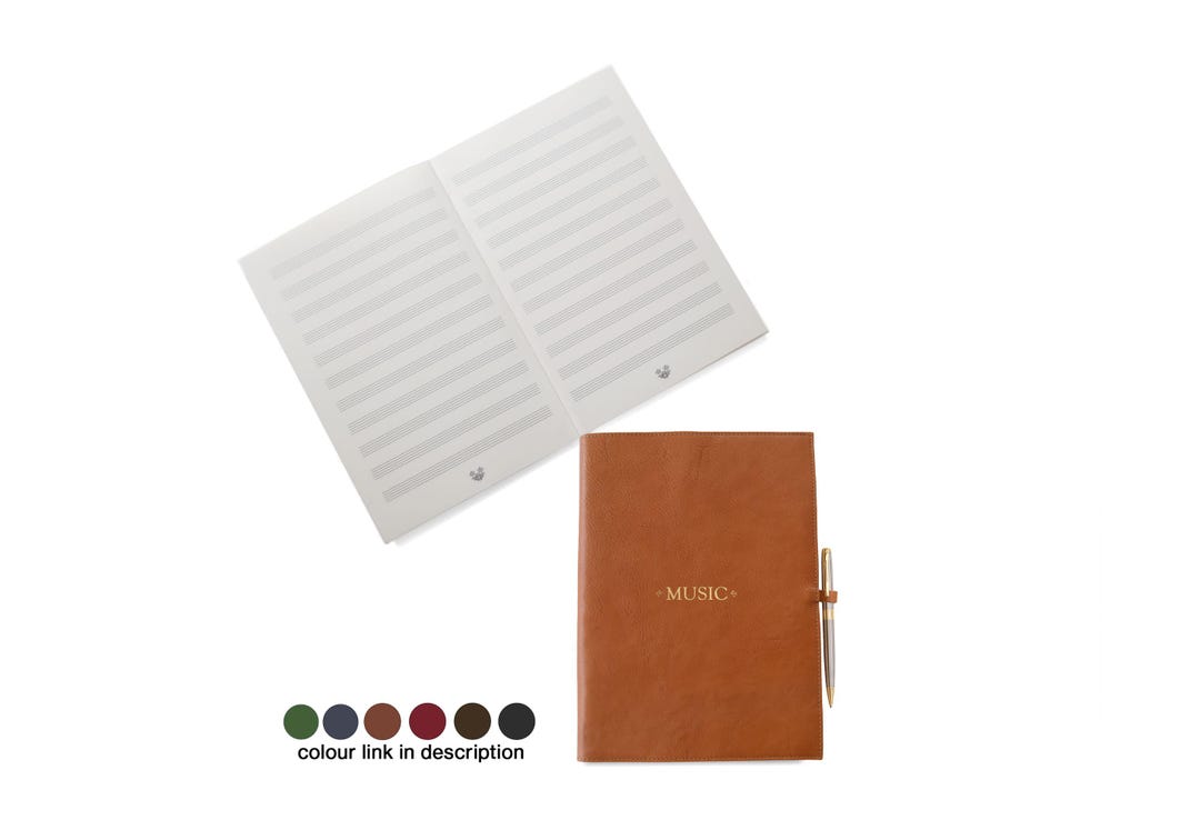 Rustico A4 MUSIC Manuscript Handmade Italian Full-grain Leather ...