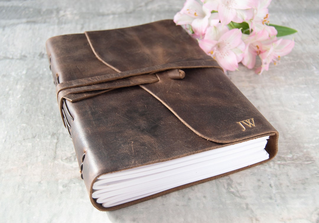 Enya A5 Personalised Handmade Full-grain Leather Journal Rustic Tan ...