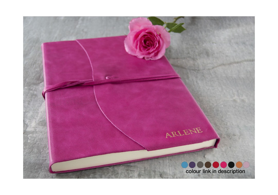 Capri A4 Handmade Italian Leather Journal: Fuchsia Notebook, Sketchbook ...