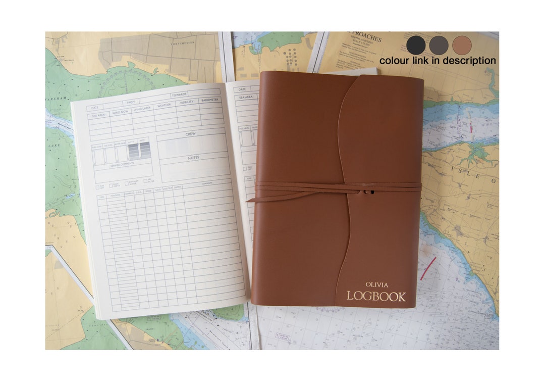Indra A4 Yacht Log Book Personalised Handmade Leather Refillable ...