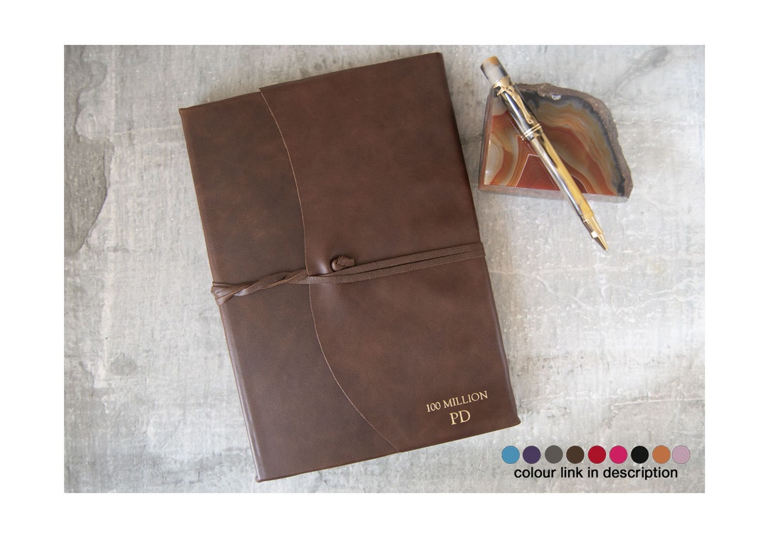 Capri A4 Personalised Handmade Italian Leather Journal Chocolate ...