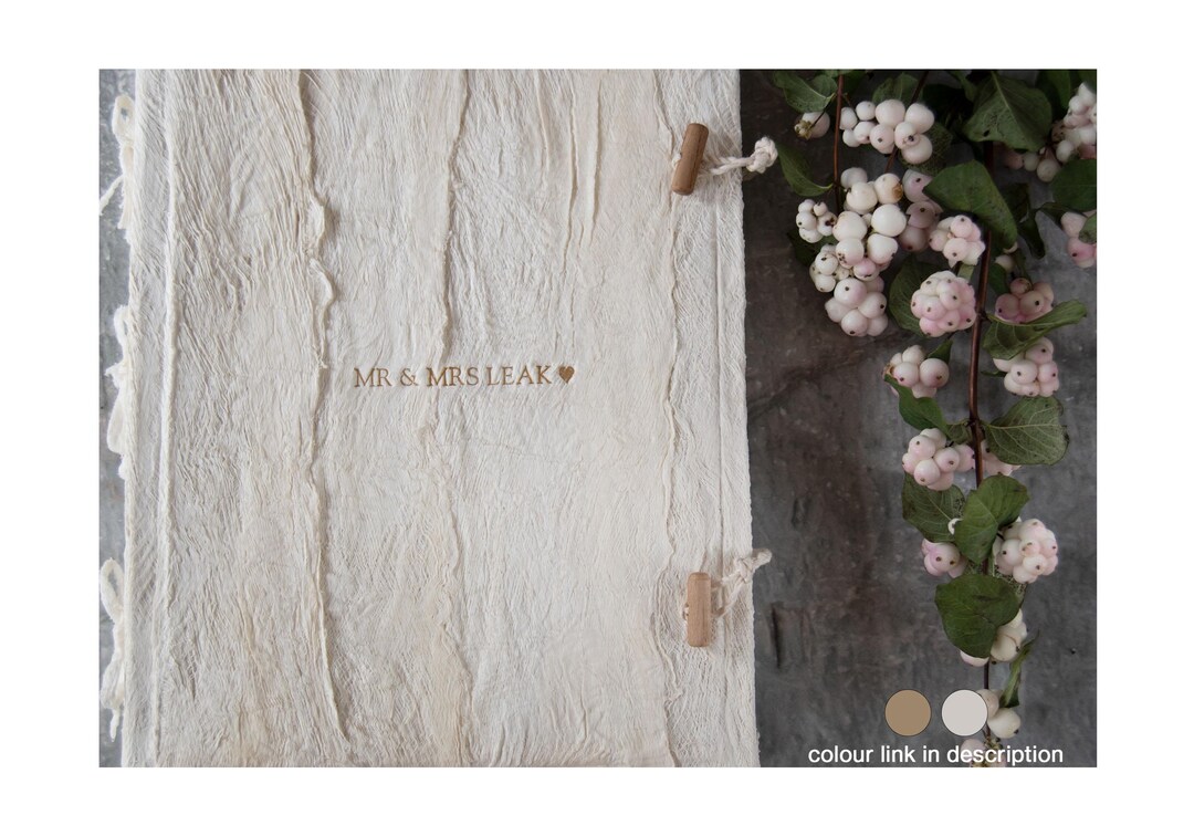 Bark Personalised Handmade Vegan Leather Photo Album White, Gift Box ...