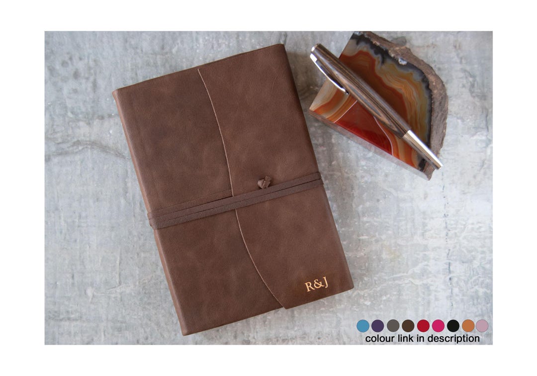 Capri A5 Personalised Handmade Italian Leather Journal Chocolate ...
