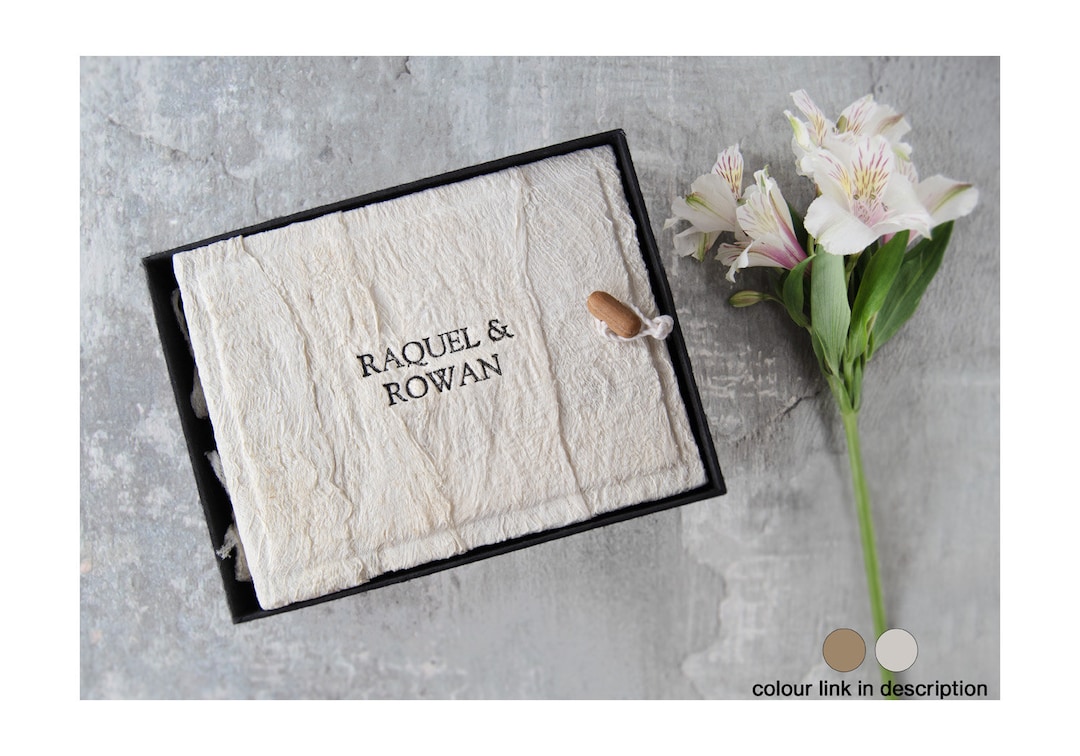 Bark Personalised Handmade Vegan Leather Photo Album White, Gift Box ...