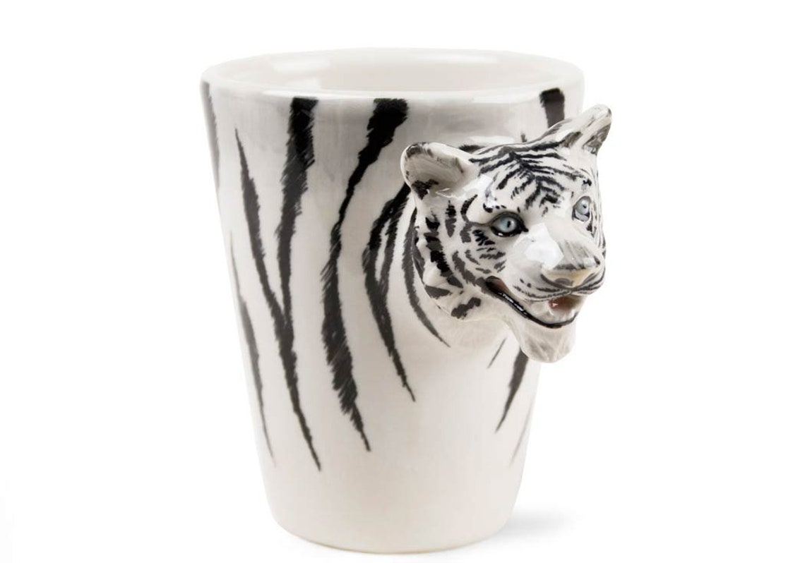 Tiger Handmade Coffee Mug 8oz White 10cm x 8cm | Etsy