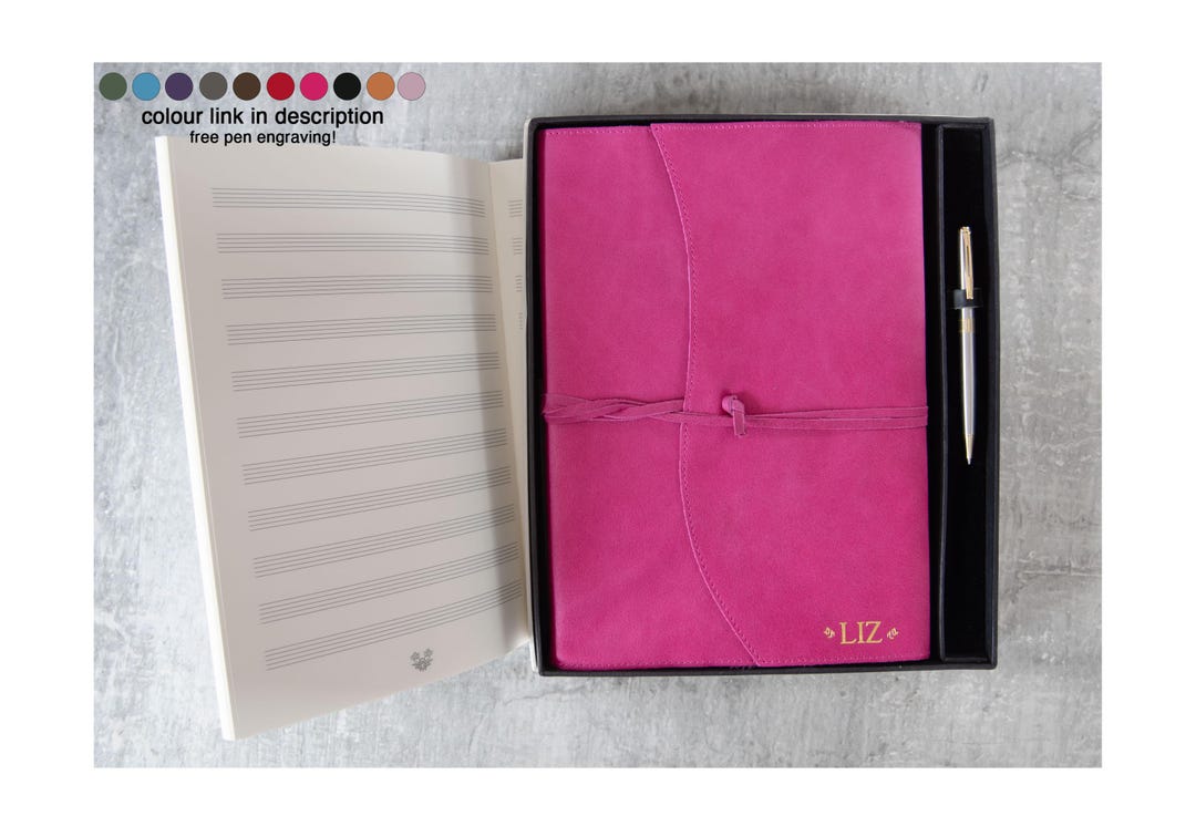Capri A4 MUSIC Manuscript Gift Set Personalised Handmade Italian ...
