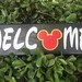 Disney Inspired Rustic Wood Welcome Sign Mickey Mouse - Etsy