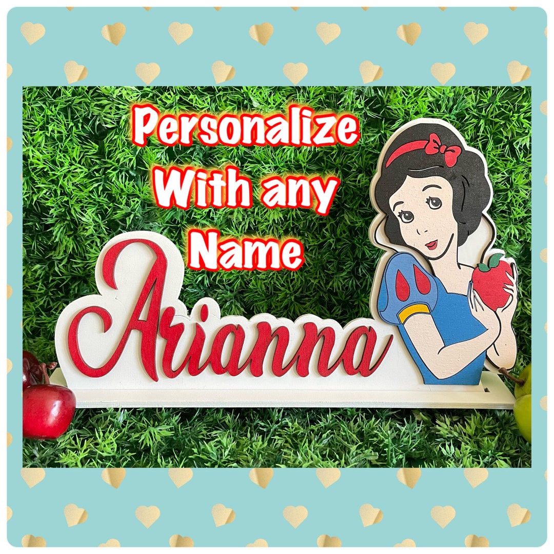 Snow White Inspired Custom Name Sign 14 Wide Nursery Disney Baby Shower ...