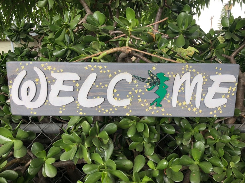 Tinkerbell Peter Pan Disney Welcome Sign - Etsy