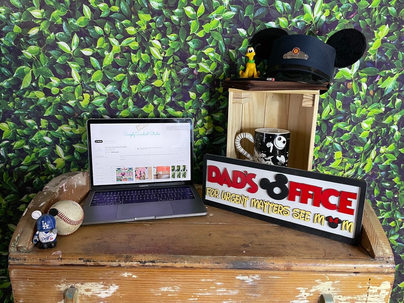 Moms Office Dads Office Mickey Mouse Inspired Sign Wood | Etsy