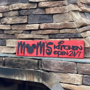 Disney Inspired Mom’s Kitchen Rustic Wood Sign - Etsy
