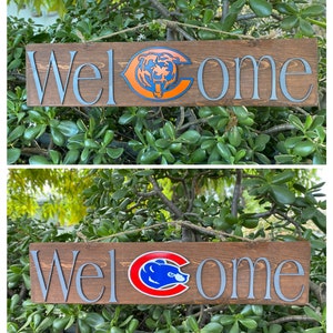 Cubs/bears Chicago Interchangeable Welcome Sign - Etsy