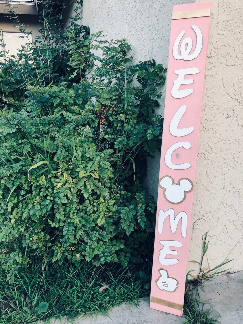 Mickey Mouse Welcome Disney Sign Rosé Edition | Etsy
