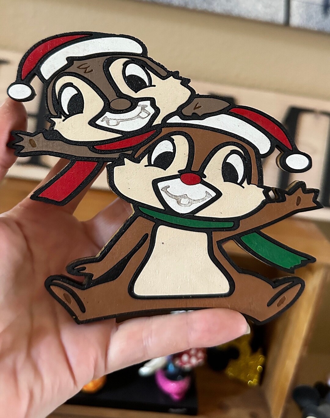 Chip and Dale Christmas Santa Hat Magnet Only Disney Inspired Mickey ...