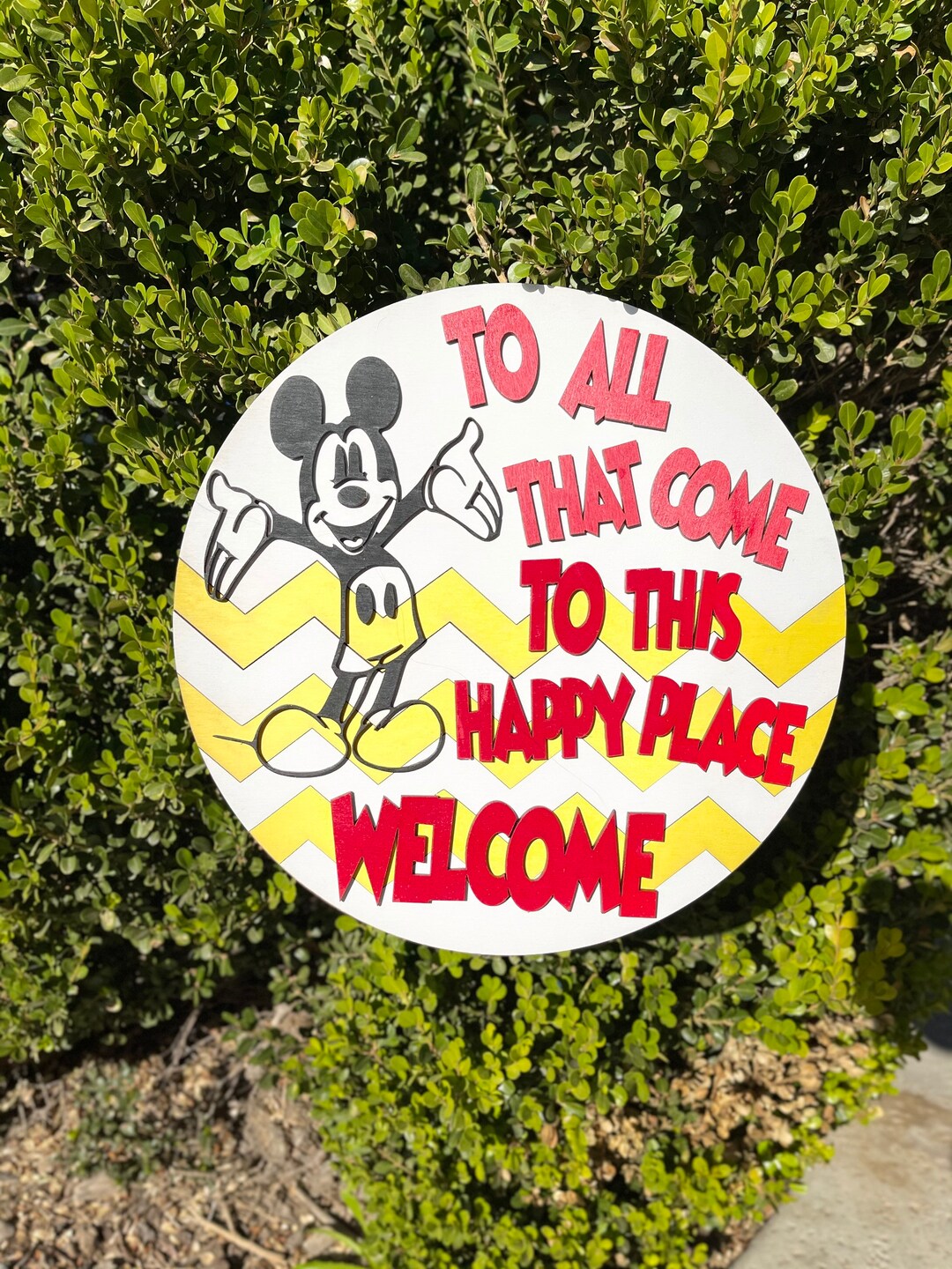 Mickey Mouse Welcome Door Hanger - Etsy