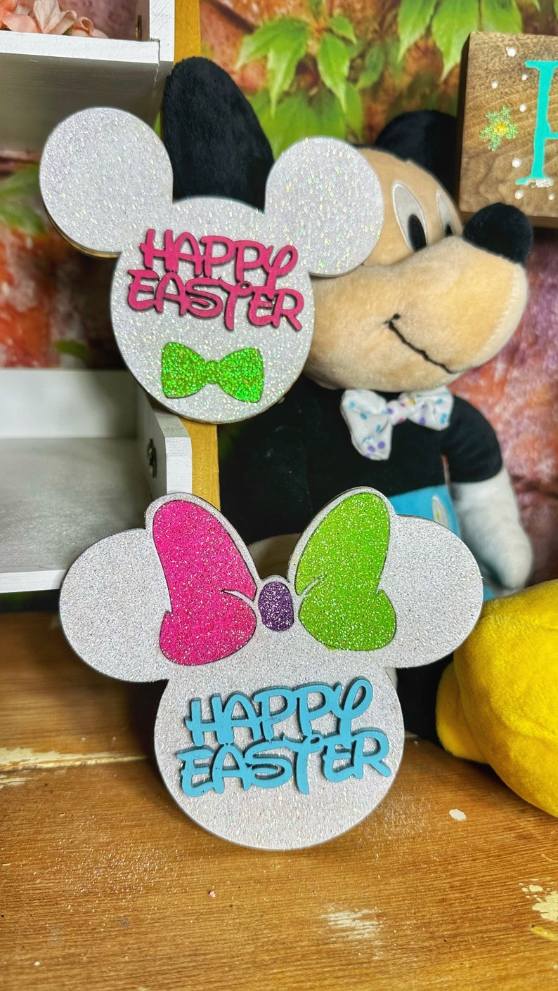 Happy Easter Mickey or Minnie Mouse Ears Magnet Only Disney - Etsy